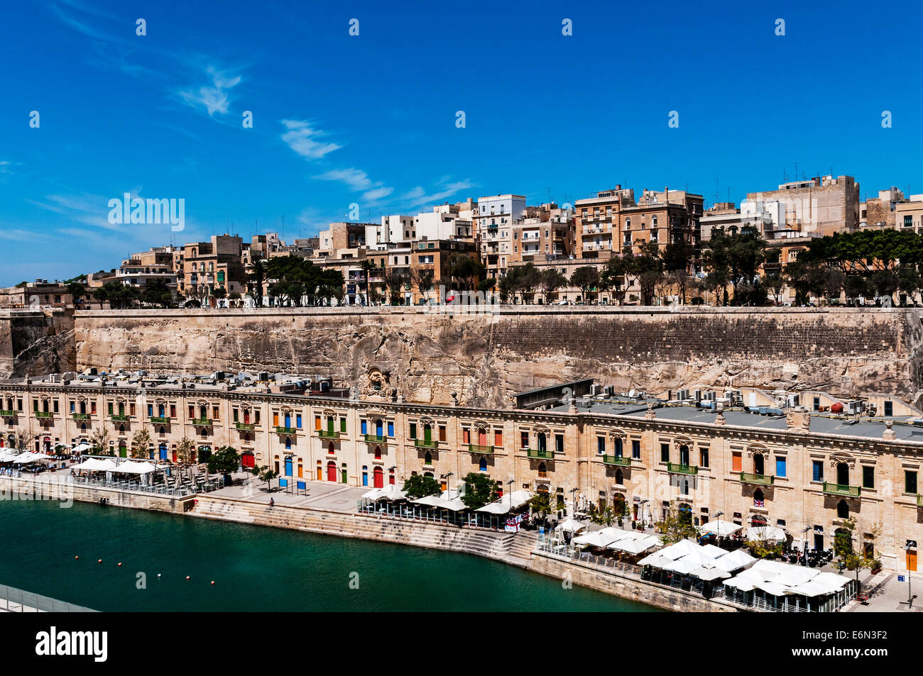 Typical old Maltese buildings once used as barracks but now used as ...