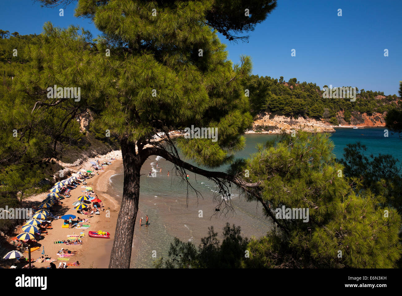 Chrisi Milia beach in Alonnisos, Greece on August 2014 Stock Photo - Alamy