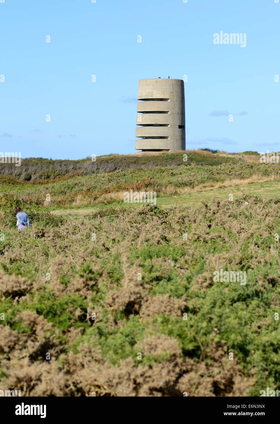 Pleinmont Tower in Torteval, Guernsey, Channel Islands, GB Stock Photo ...