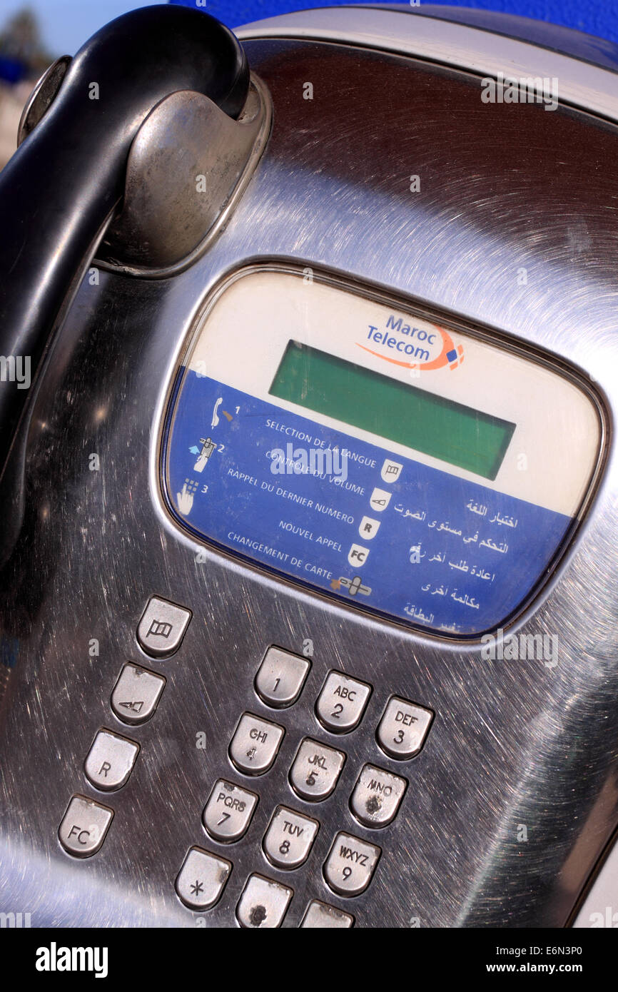 Morocco public telephone supplied by Maroc Telecom in Casablanca Stock ...