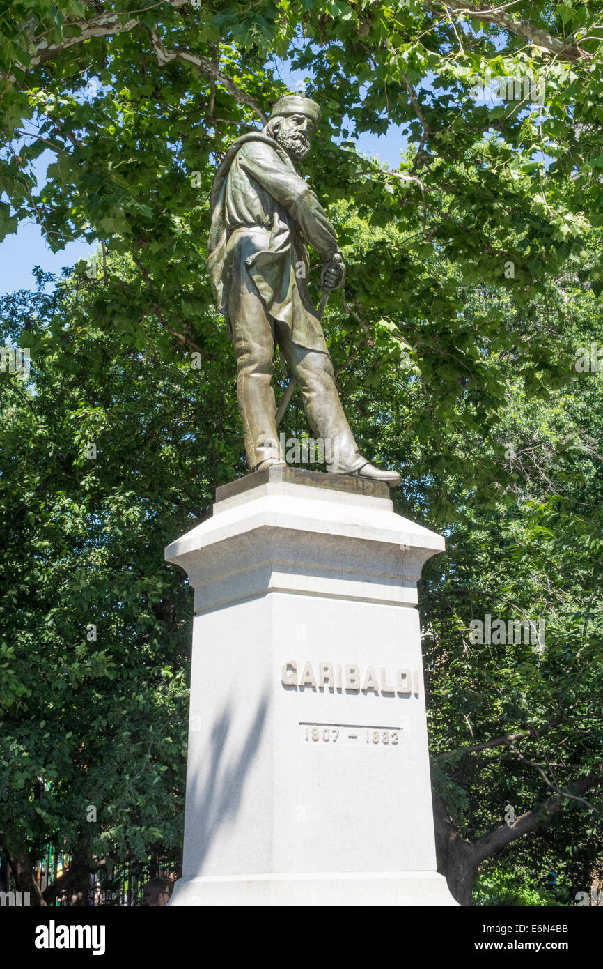 Giuseppe Garibaldi (1807-1882) in Washington Square Park in Greenwich ...