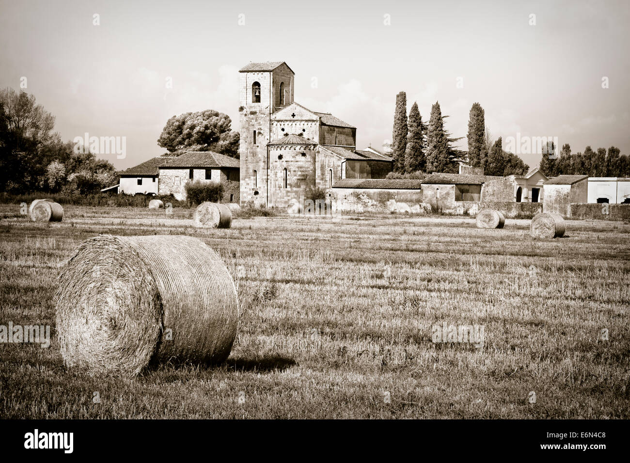 Tuscany Romanesque church Stock Photo - Alamy