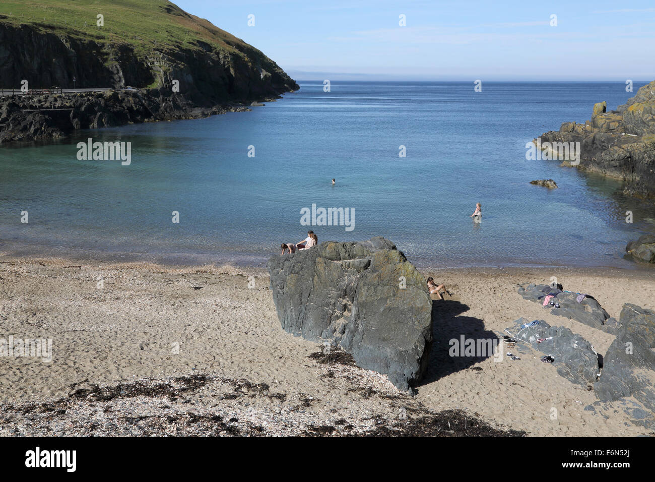 beach at peel on the west coast of the Isle of man Stock Photo - Alamy