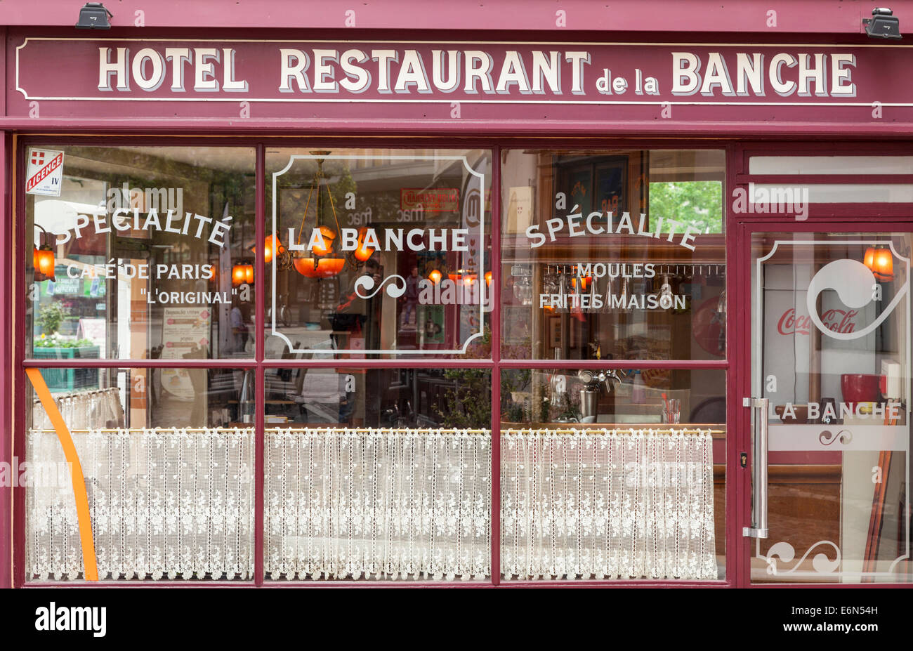Hotel, restaurant window, Grenoble, Rhone-Alpes, France Stock Photo - Alamy
