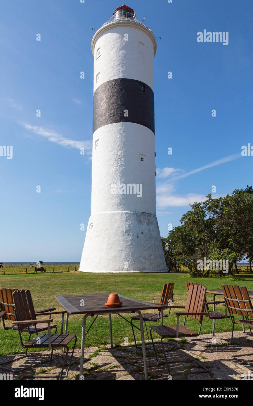 Cafe with a view of a lighthouse Stock Photo - Alamy