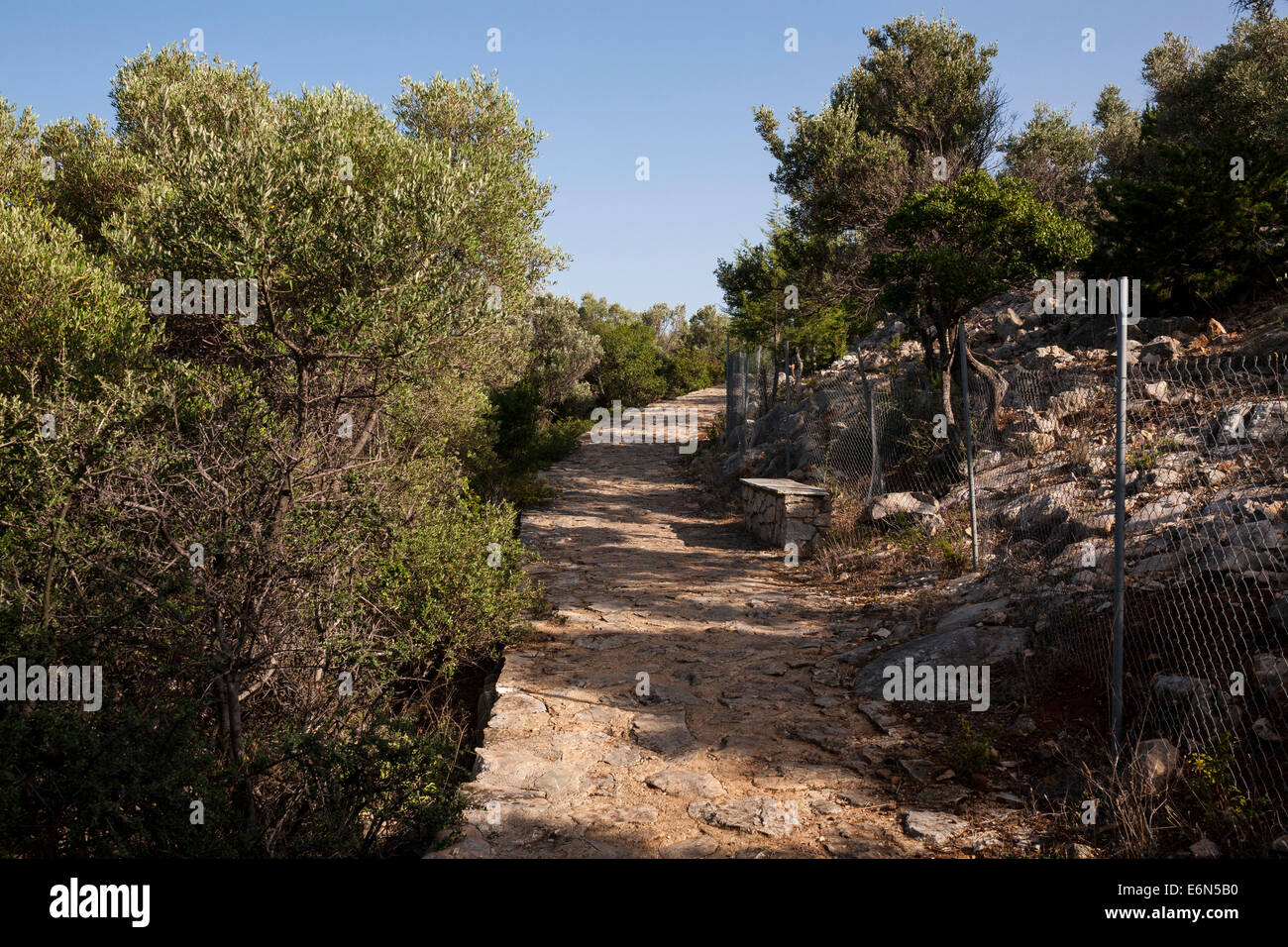 The paved path which connect the Steni Vala and Agios Petros villages ...