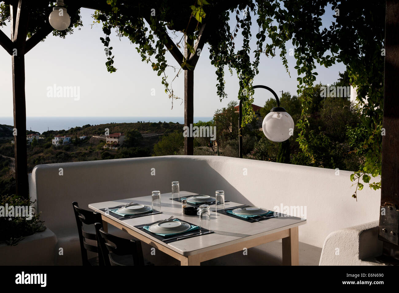 Acquasanta restaurant at the Old Village (Chora) of Alonnisos, Greece ...