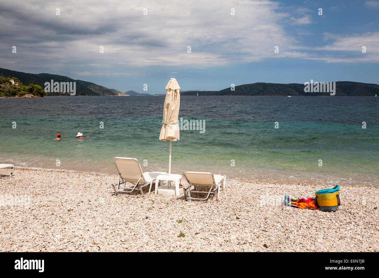 Glyfa beach in Steni Vala village, Alonnisos, Greece on August 2014 ...