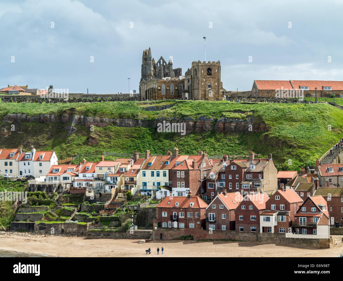 Whitby town and abbey, Whitby, North Yorkshire, England, UK Stock Photo ...
