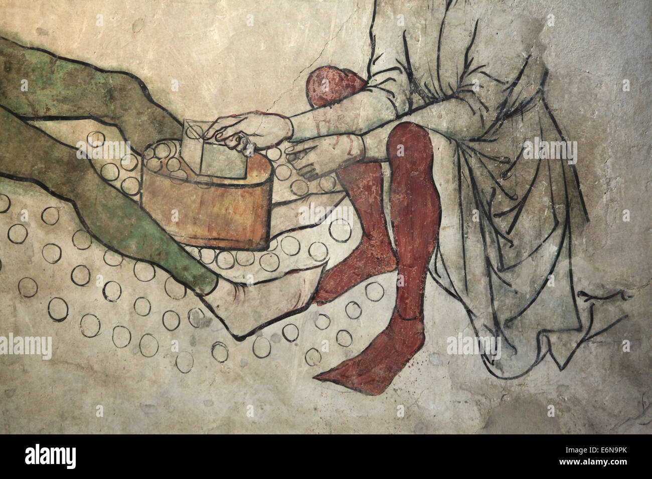 Medieval coin minting depicted on the Late Gothic fresco in St Barbara ...