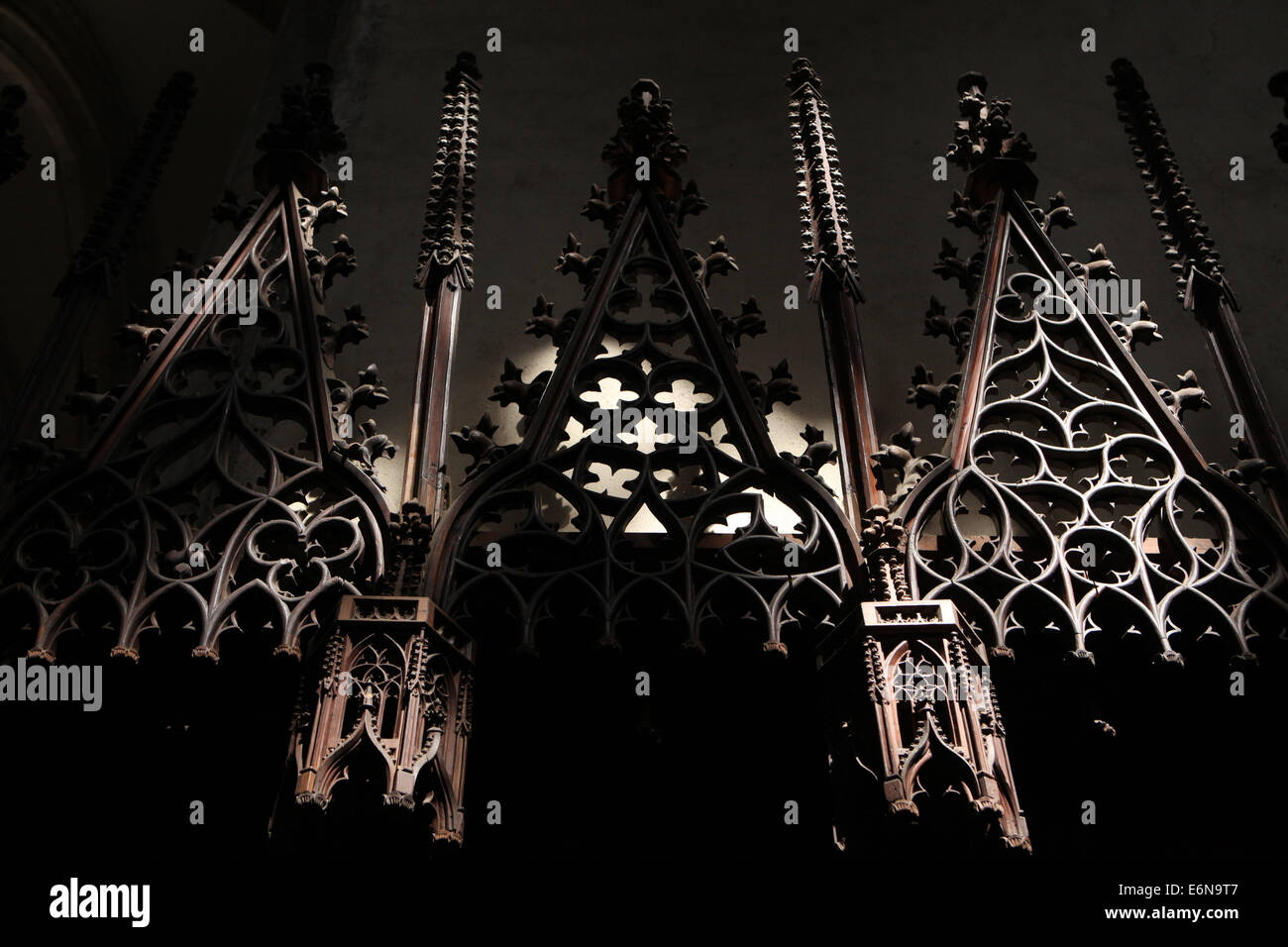 Carved wooden gothic choir stalls hi-res stock photography and images ...