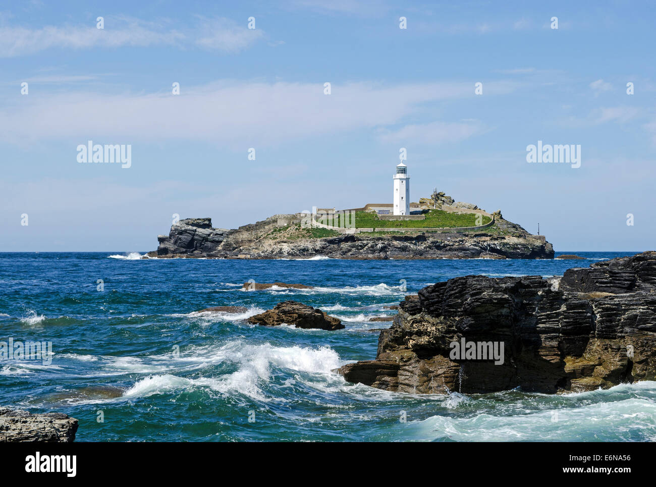 Godrevy Lighthouse near Hayle in Cornwall, UK Stock Photo - Alamy