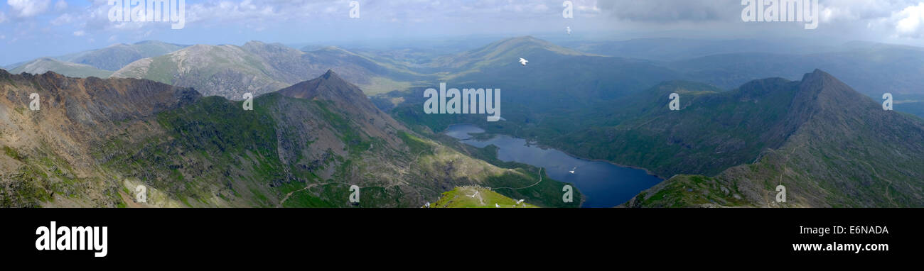 panoramic view from the summit of mount Snowdon Stock Photo - Alamy
