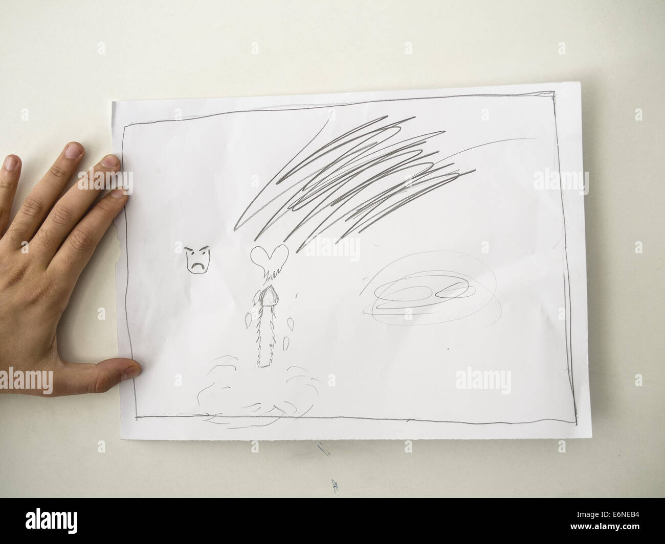 Hatay. 19th Jan, 2014. A drawing of ''bad things'' by a Syrian refugee ...