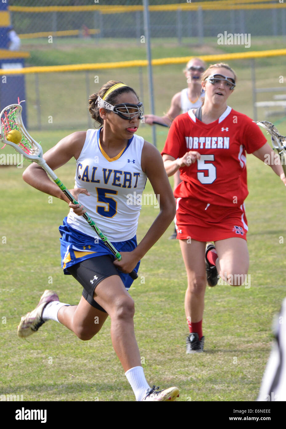 Girl's lacrosse game Stock Photo - Alamy