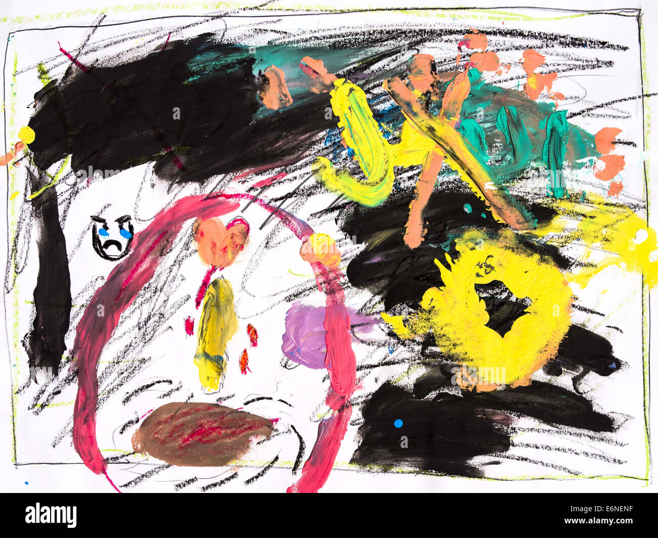 Hatay. 19th Jan, 2014. A drawing of ''bad things'' by a Syrian refugee ...