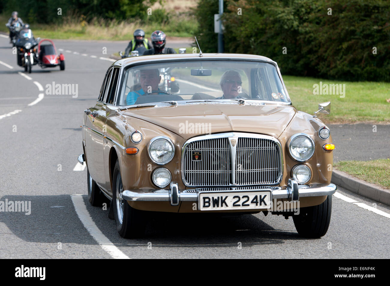 Rover P5 car on the Fosse Way road, Warwickshire, UK Stock Photo - Alamy