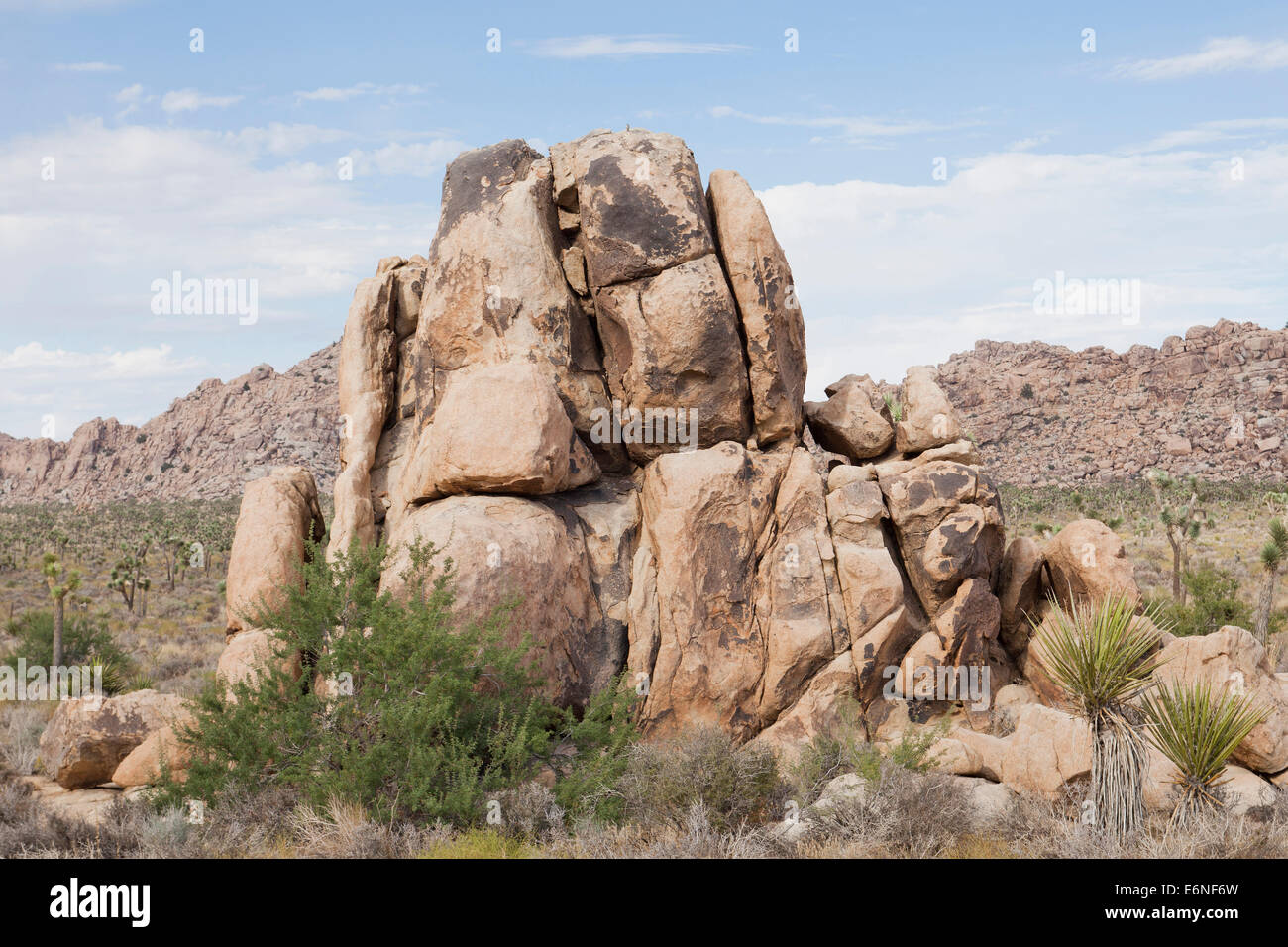 Monzogranite rock formation - Mojave desert, California USA Stock Photo ...