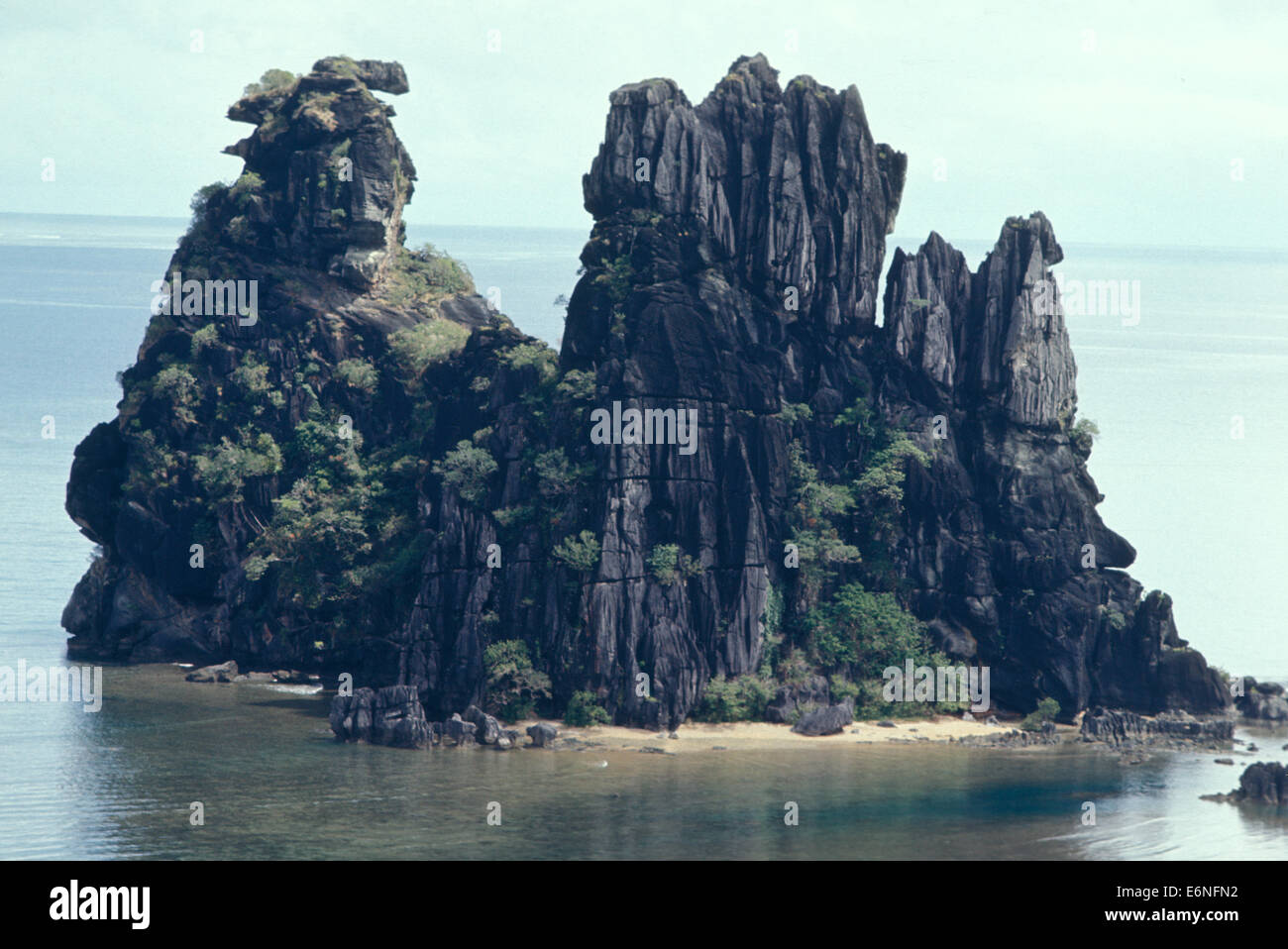 La Poule Pondeuse, rock formation at Hienghene, NE coast New Caledonia ...