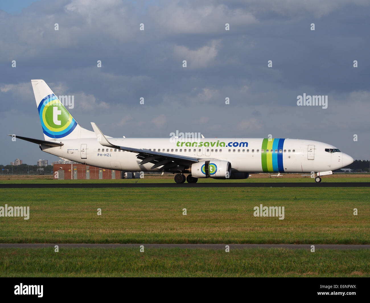 The Transavia Boeing 737-8K2(WL), registration PH-HZL, lands at ...
