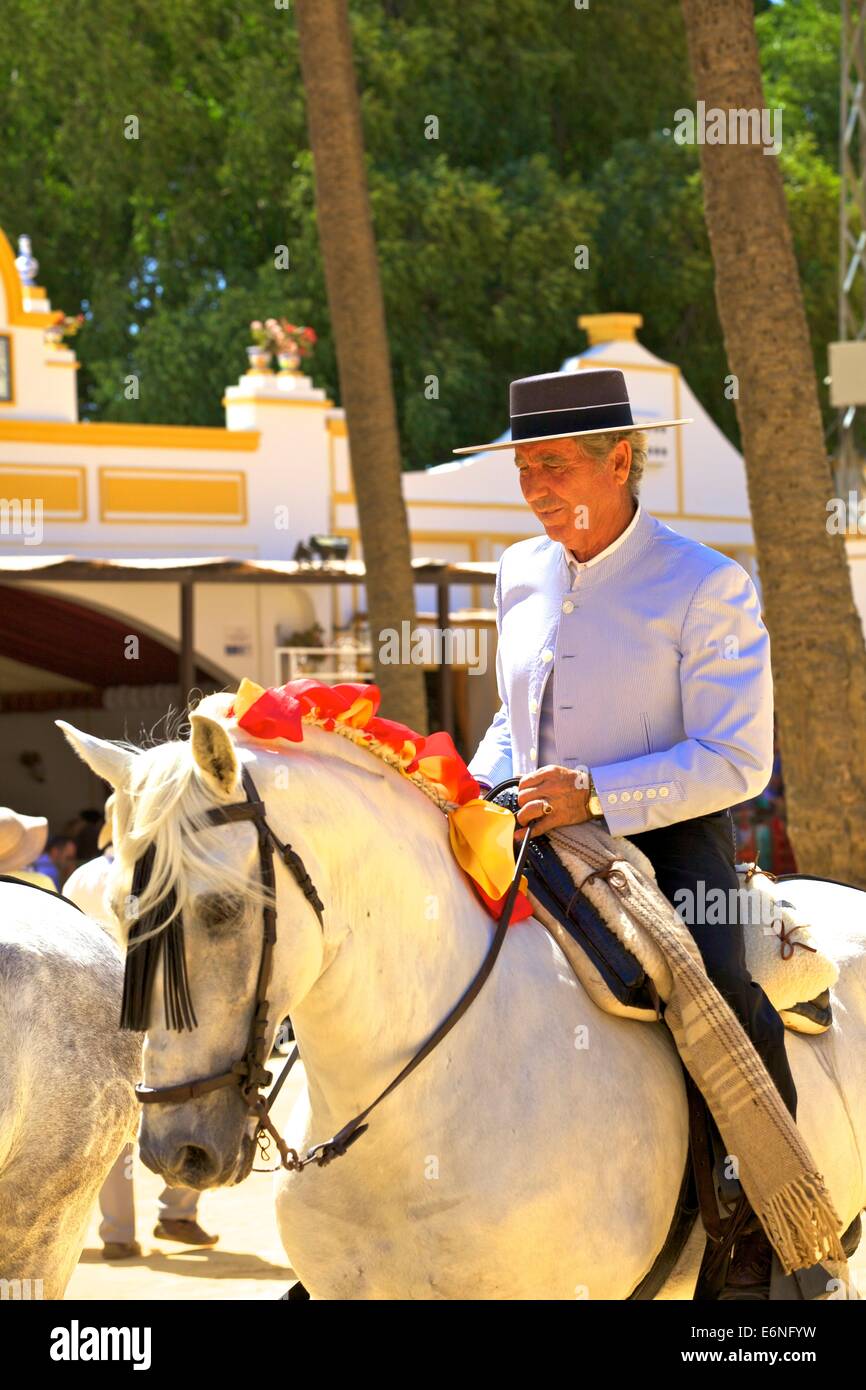 Man on Horse In Traditional Spanish Costume, Annual Horse Fair, Jerez ...