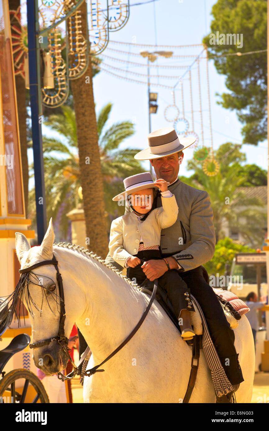 Spanish Horse Riders in Traditional Dress, Annual Horse Fair, Jerez de ...