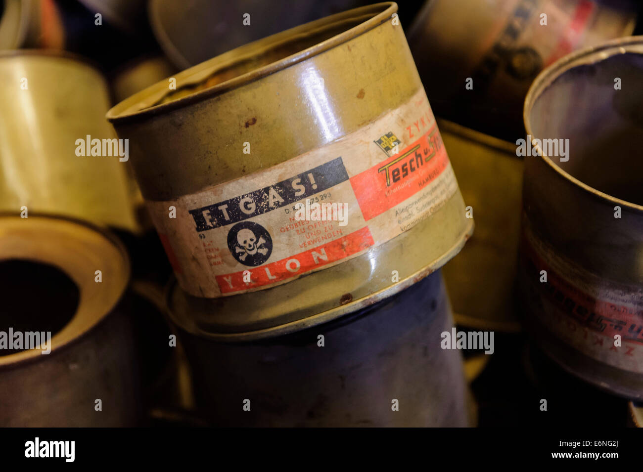 cans with Lethal gas Zyklon in Concentration Camp Auschwitz, Poland ...