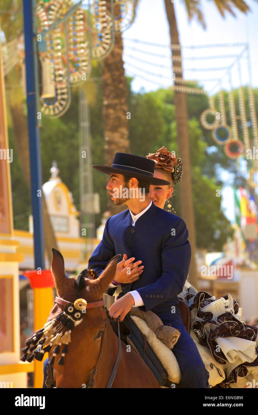 Spanish Horse Riders in Traditional Dress, Annual Horse Fair, Jerez de ...