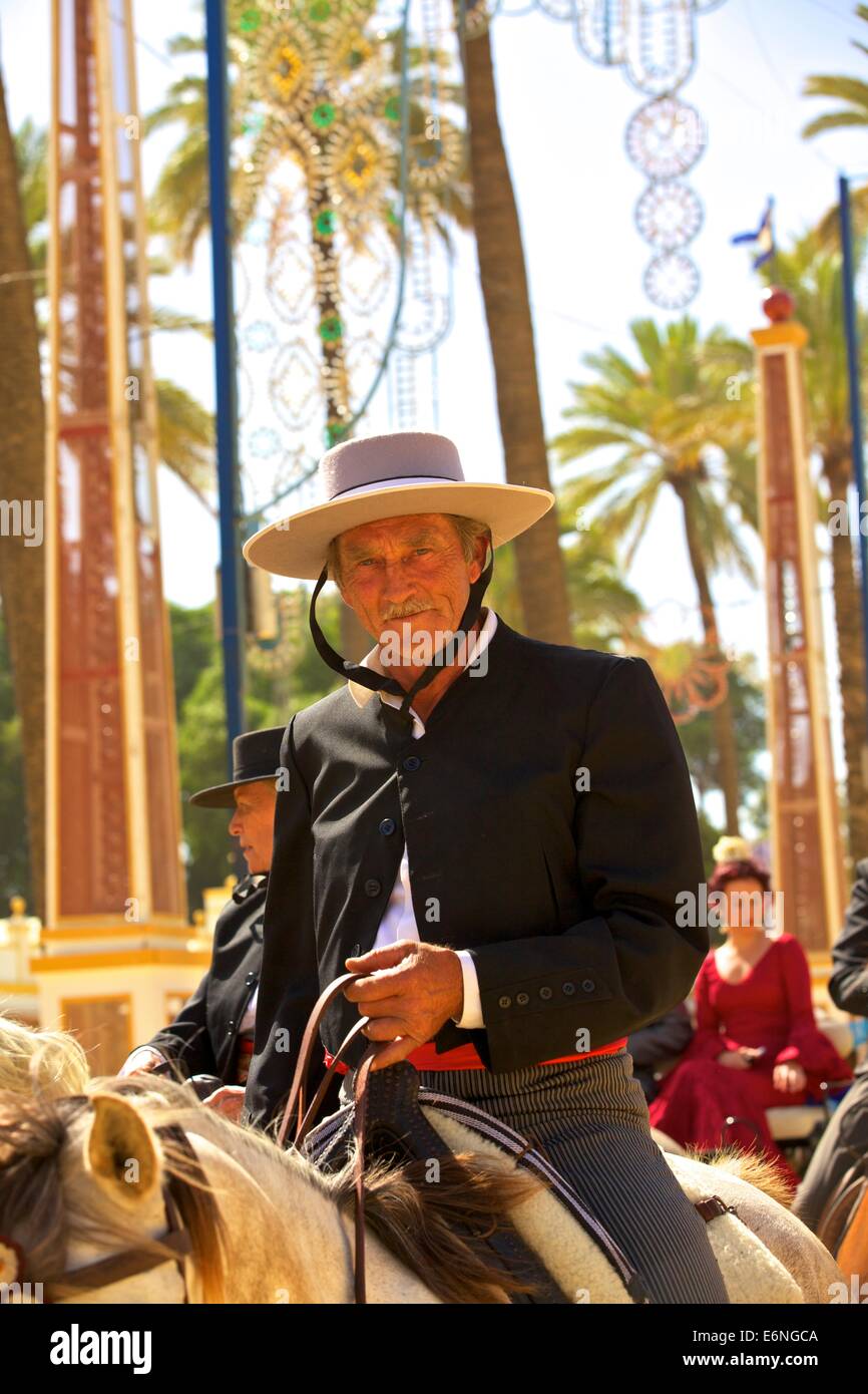 Spanish Horse Riders in Traditional Dress, Annual Horse Fair, Jerez de ...