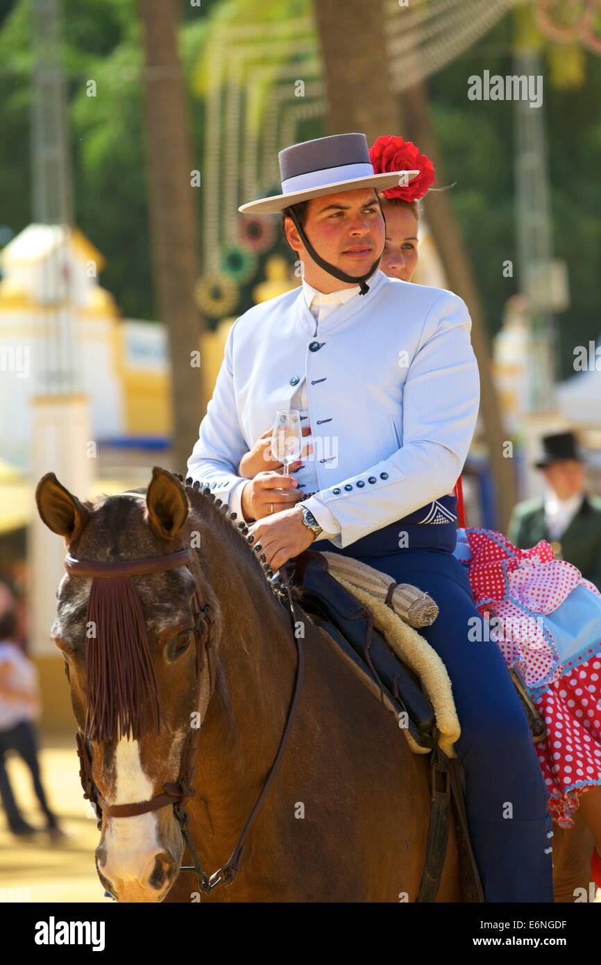 Spanish Horse Riders in Traditional Dress, Annual Horse Fair, Jerez de ...