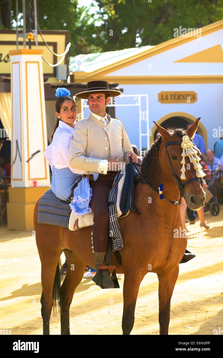Spanish Horse Riders in Traditional Dress, Annual Horse Fair, Jerez de ...