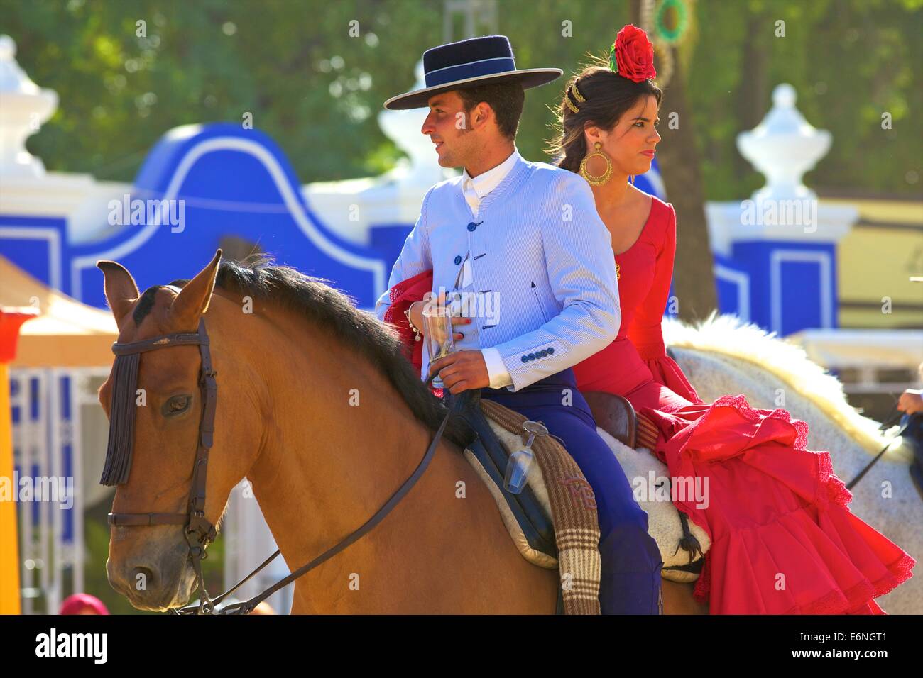 Spanish Horse Riders in Traditional Dress, Annual Horse Fair, Jerez de ...