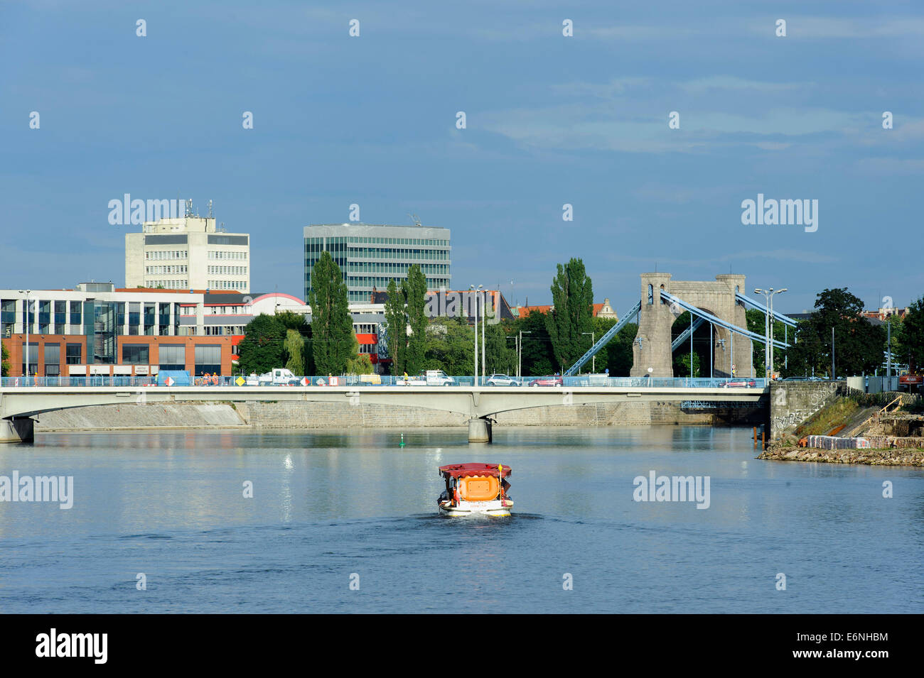 River Oder at Cathedral Island in Wroclaw, Poland, Europe Stock Photo ...