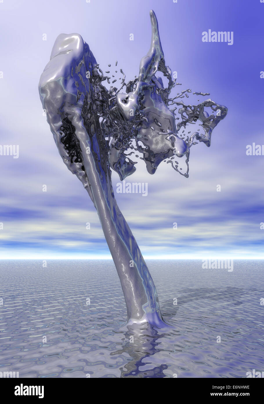 3D Illustration of splashing Fluid Stock Photo - Alamy