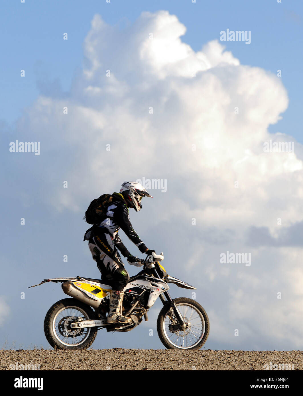 Cuxhaven, Germany. 20th Aug, 2014. Clouds hover above a motocross ...