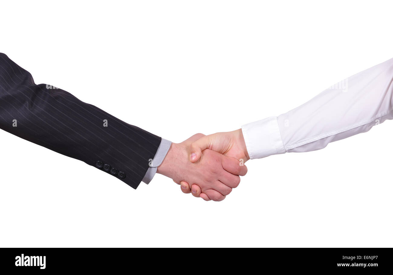 handshake on a white background Stock Photo - Alamy