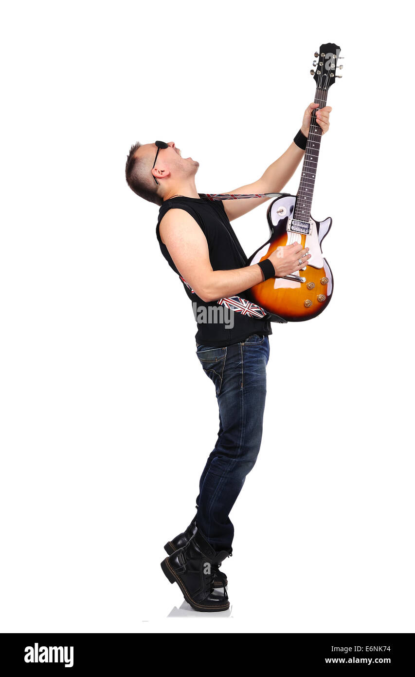 rocker is playing electrical guitar Stock Photo - Alamy