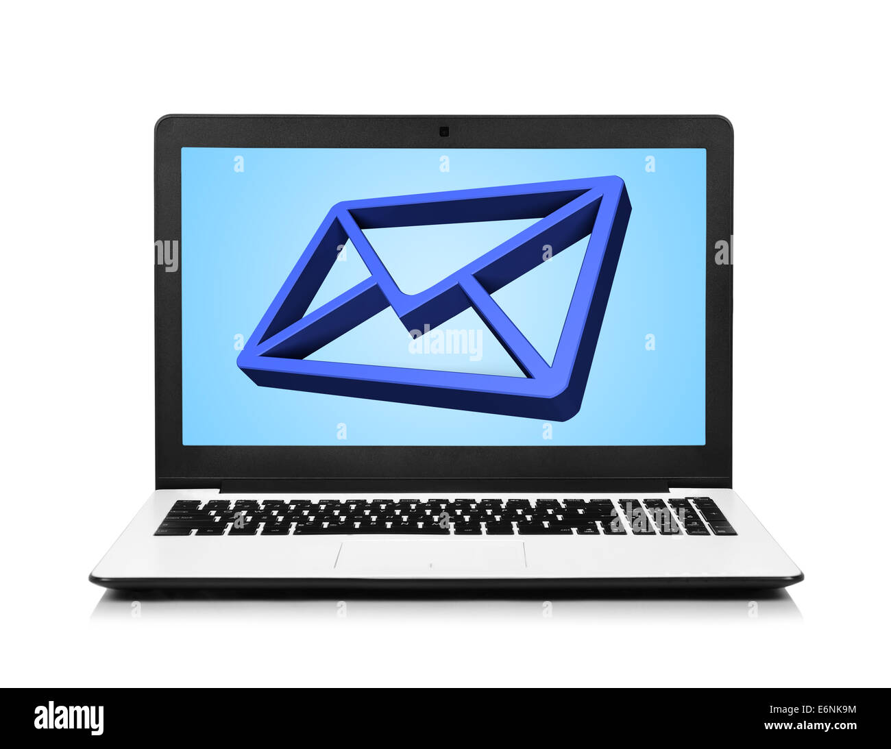 laptop with mail symbol on screen on white background Stock Photo - Alamy