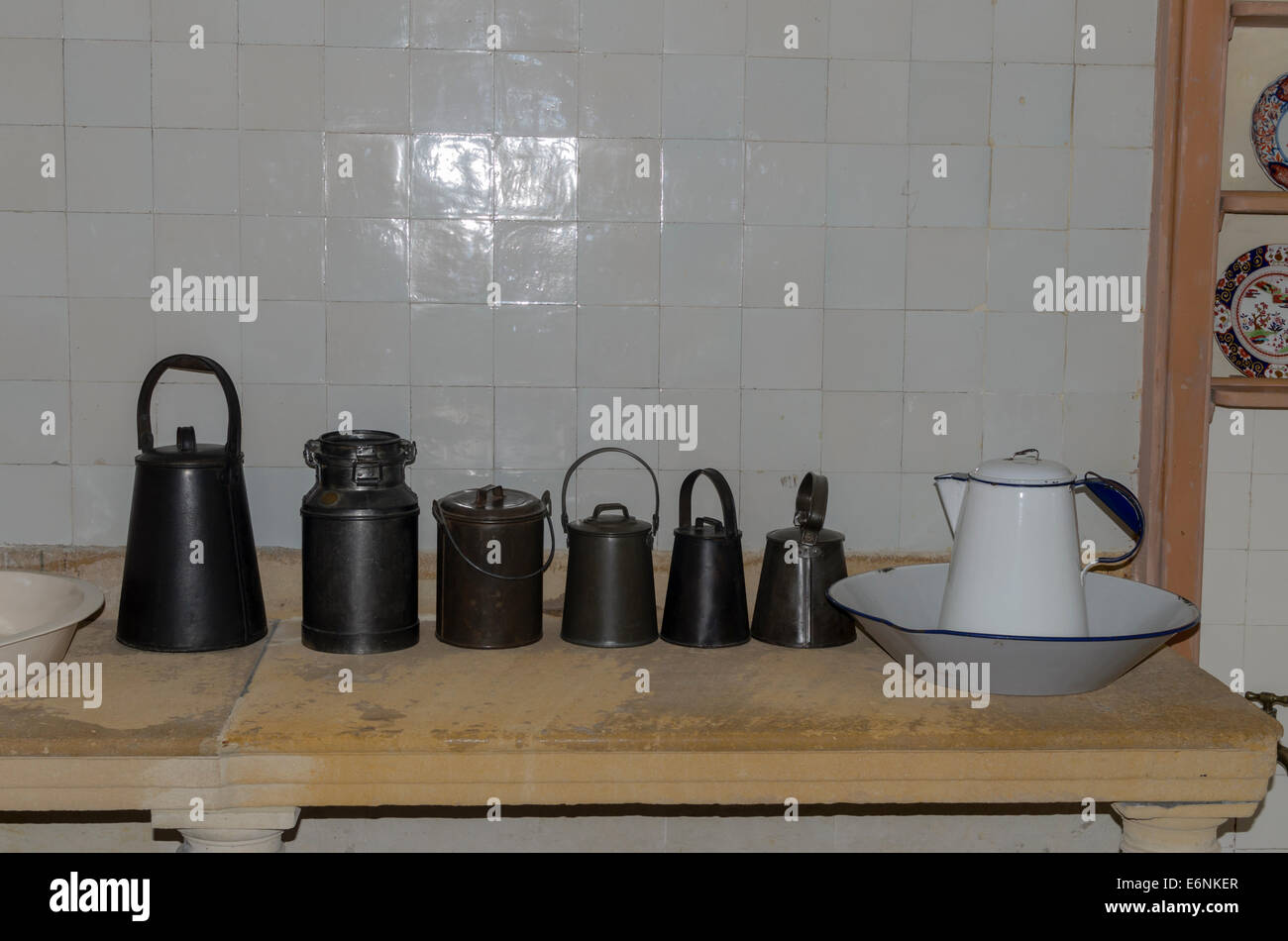 A row of Victorian cooking utensils Stock Photo - Alamy