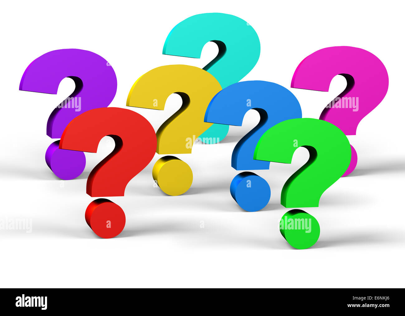 colorful question mark symbol on a white background Stock Photo - Alamy