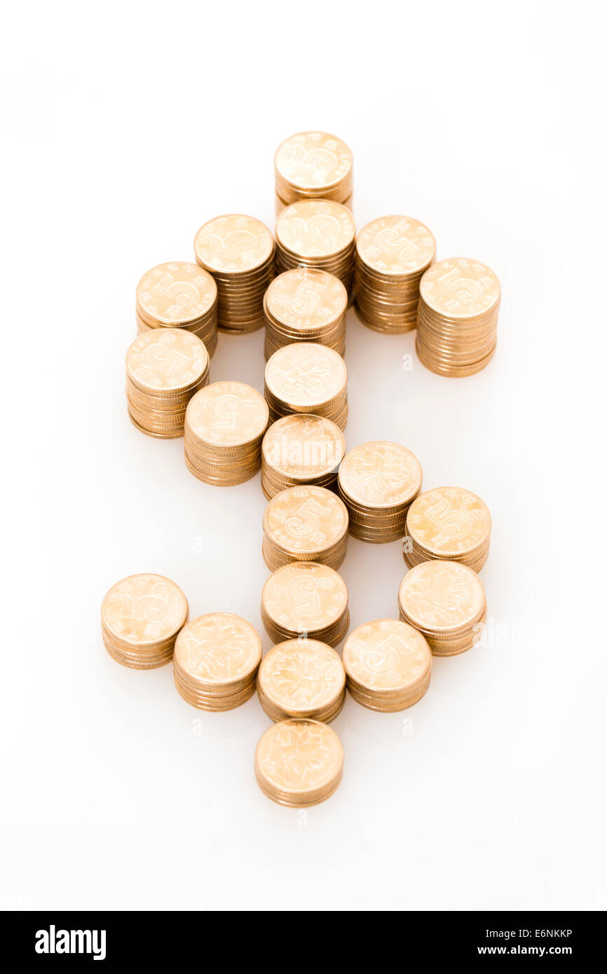 Coins forming dollar sign Stock Photo - Alamy
