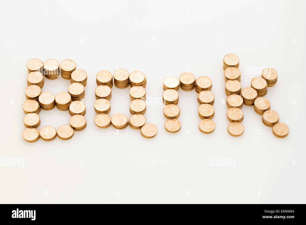 Word Bank written with coins Stock Photo - Alamy