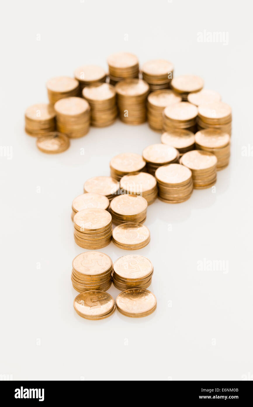 Coins forming question mark Stock Photo - Alamy