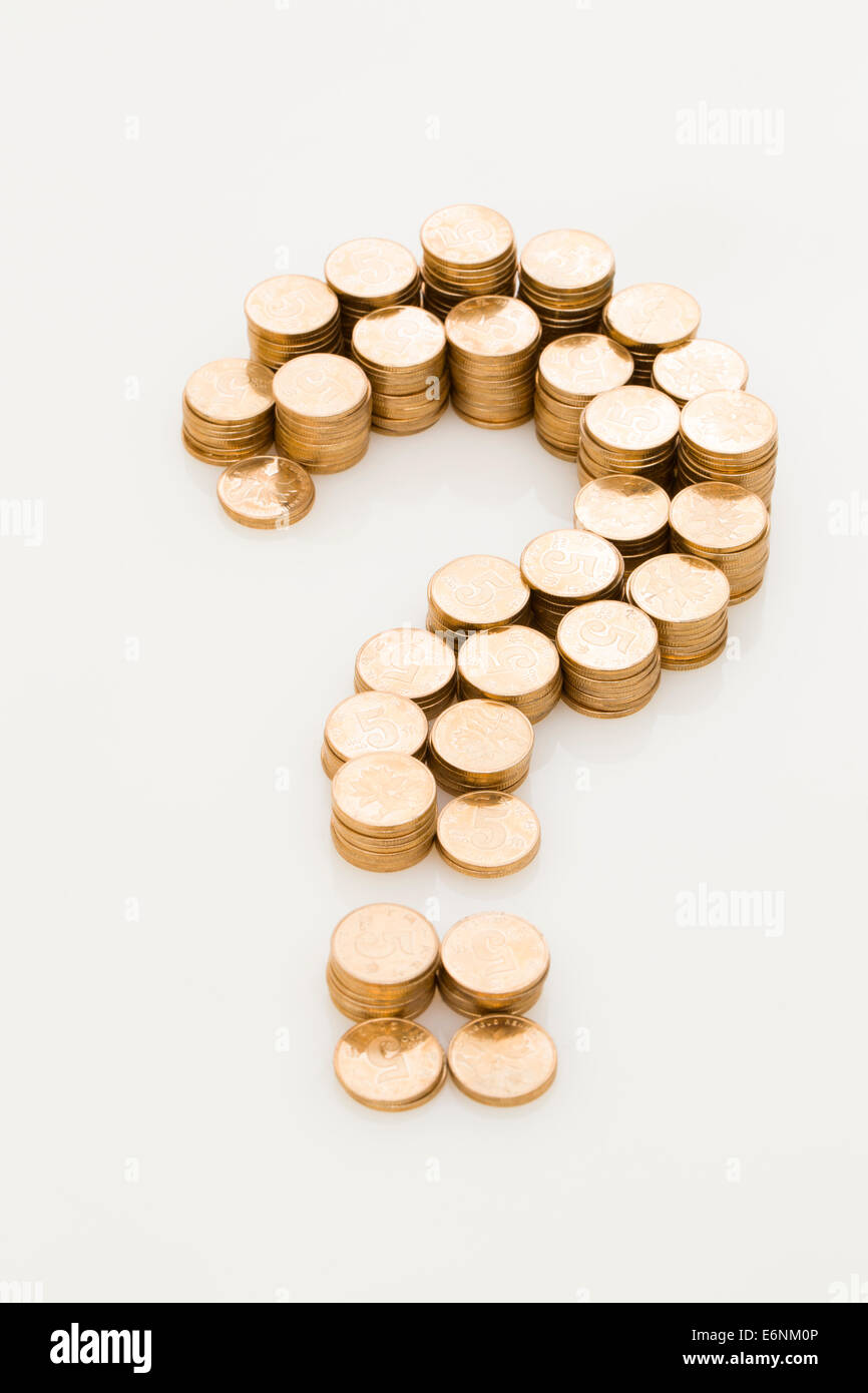 Coins forming question mark Stock Photo - Alamy