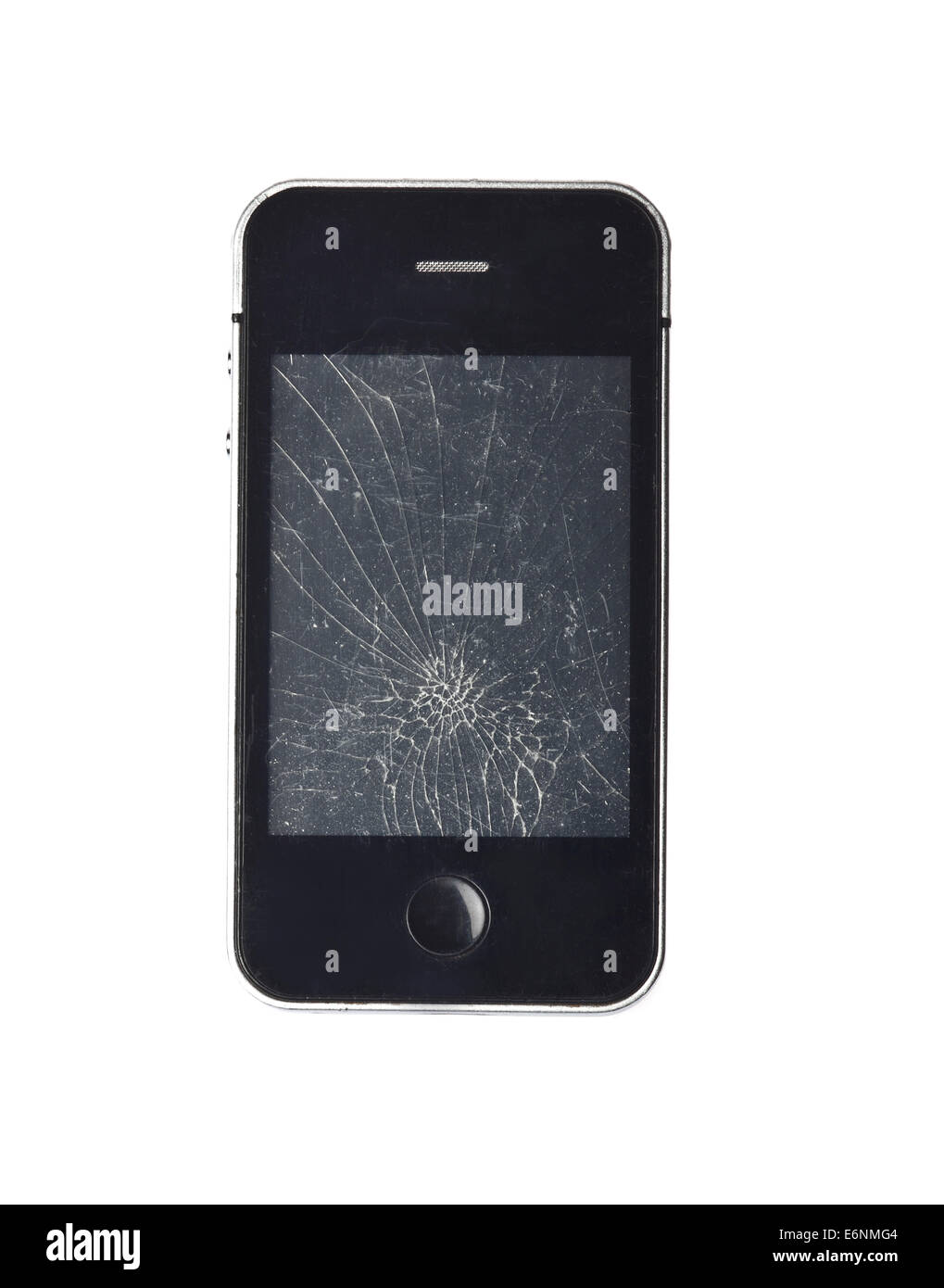 Mobile smartphone with broken screen isolated on white Stock Photo - Alamy