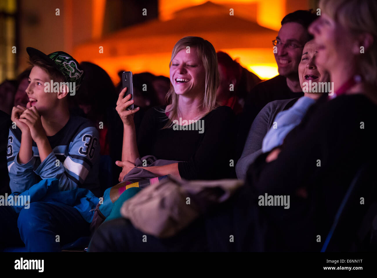 Audience laughing and enjoying stand-up comedy at Festival Lent ...