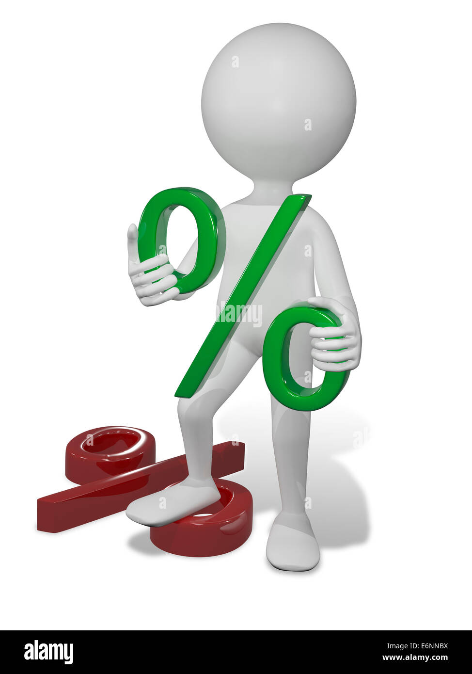 illustration abstract white man with a percentage Stock Photo - Alamy