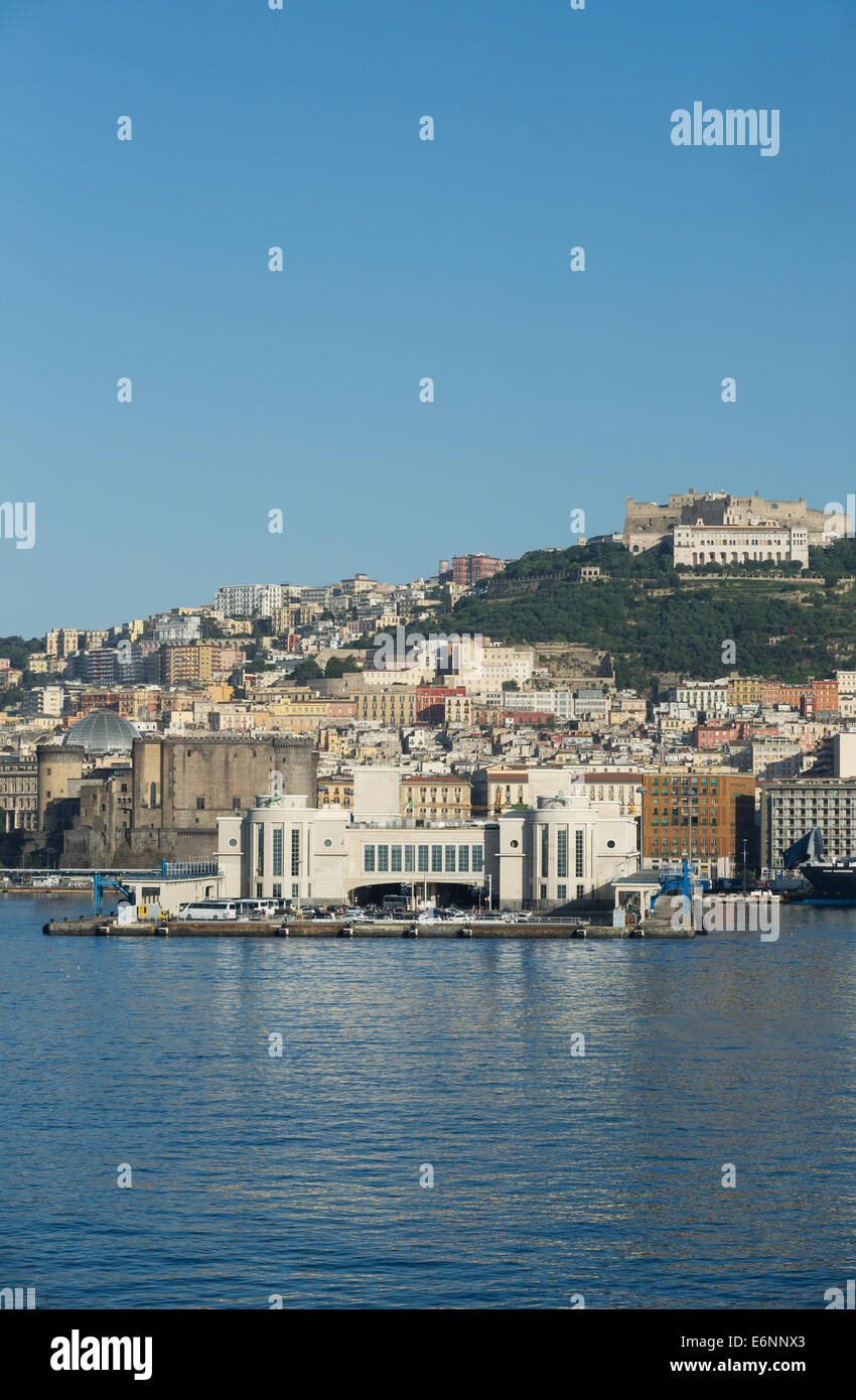 The main harbour and docks for ferries and cruise ships at Naples in ...