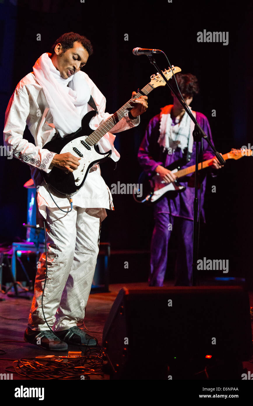 The Tuareg singer-songwriter and guitarist Bombino (Omara Moctar) at ...