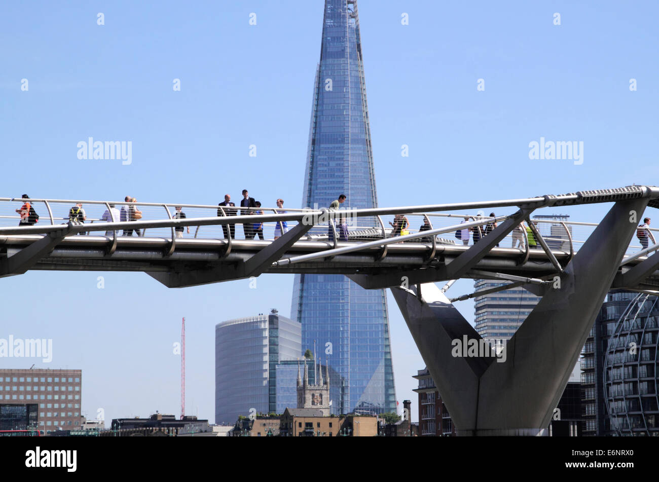 Millennium Bridge and The Shard London Stock Photo - Alamy